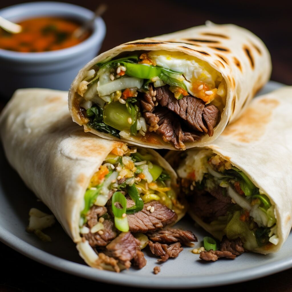 Chinese Beef and Scallion Breakfast Wrap - Coolinarco.com