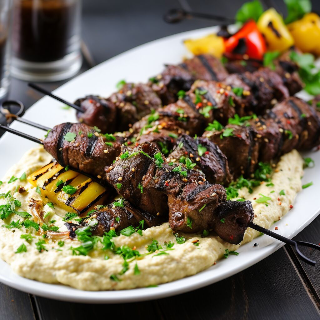 Grilled Beef Kebabs with Hummus - Coolinarco.com