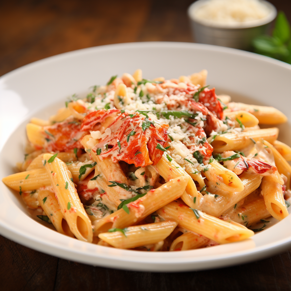Lobster and Roasted Red Pepper Penne - Coolinarco.com