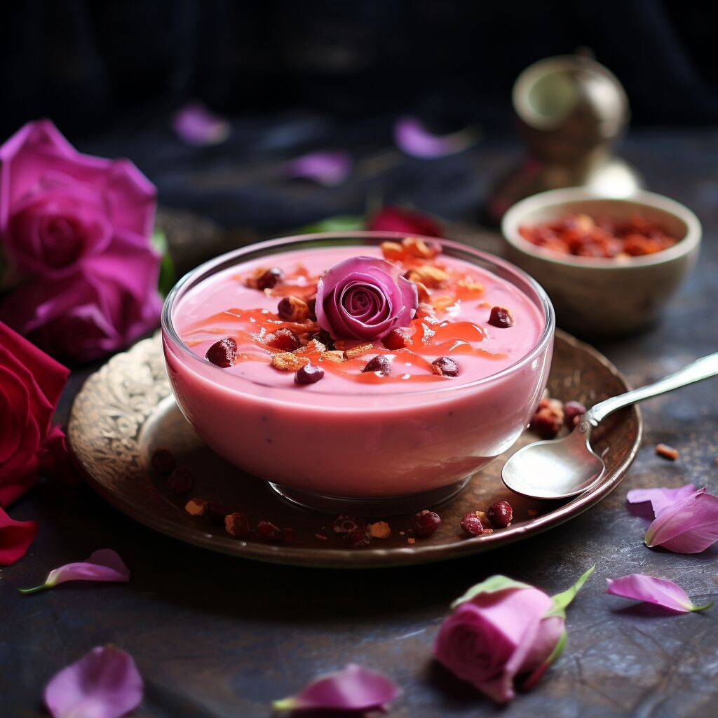 Rose Flavored Fruit Custard - Coolinarco.com
