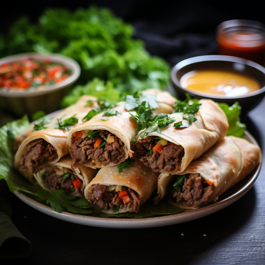 Syrian Beef Kabseh Spring Rolls - Coolinarco.com