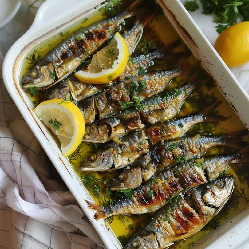 Baked Greek Sardines with Herbs and Lemon - Coolinarco.com