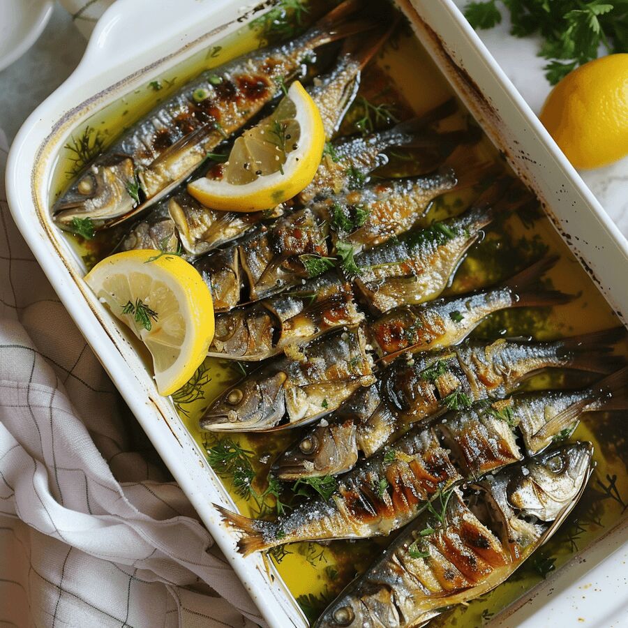 Baked Greek Sardines with Herbs and Lemon - Coolinarco.com