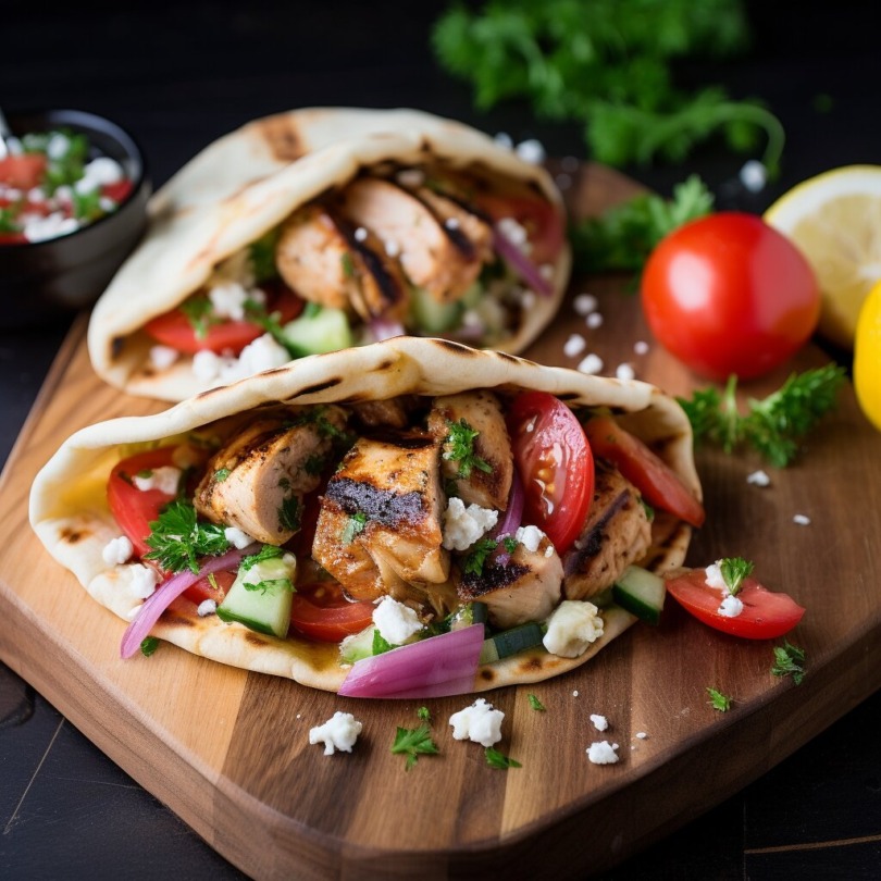 Grilled Chicken Pitas with Greek Salsa - Coolinarco.com