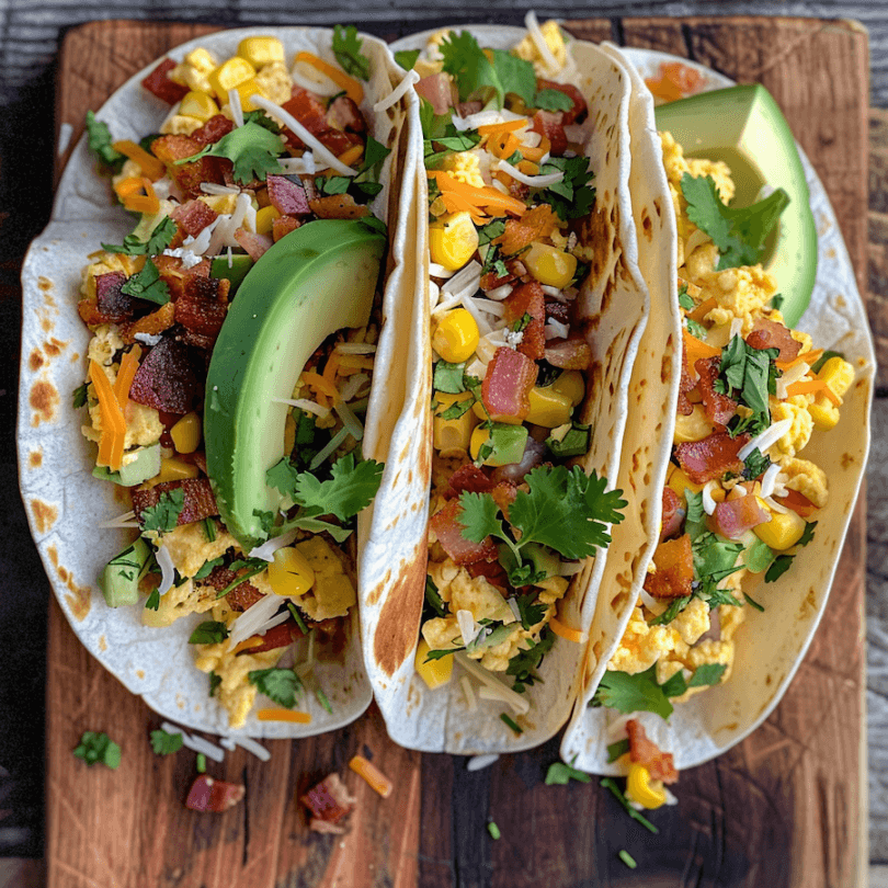 Bacon and Corn Breakfast Tacos - Coolinarco.com
