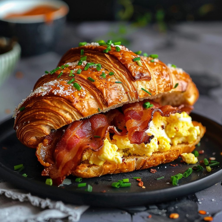 Bacon and Egg Brunch Croissant - Coolinarco.com