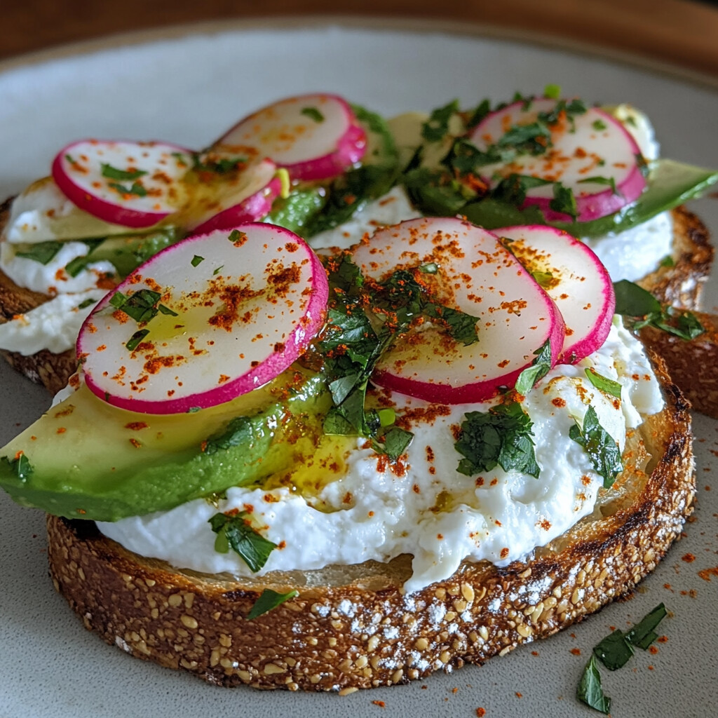 Radish and Avocado Toast with Chili Flakes - Coolinarco.com