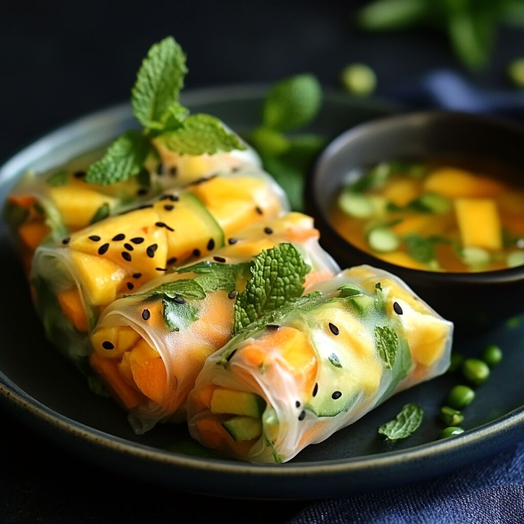 Spring Rolls with Mango and Mint - Coolinarco.com