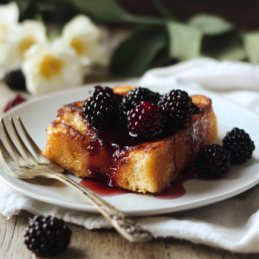 Baked French Toast with Blackberry Maple Syrup - Coolinarco.com