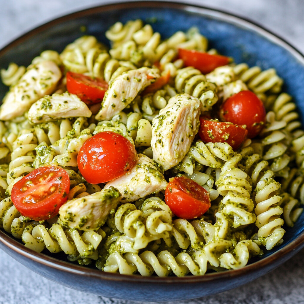 Pesto Pasta Salad with Chicken & Tomatoes - Coolinarco.com
