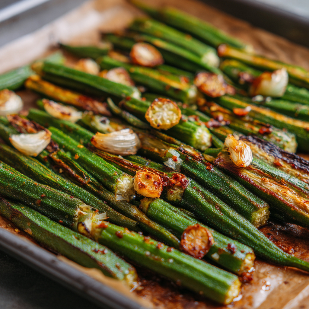 Garlic Roasted Okra - Coolinarco.com