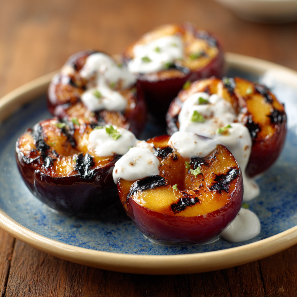 Grilled Plums with Yogurt - Coolinarco.com