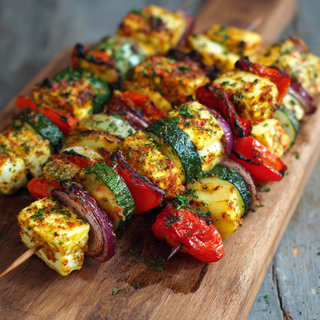 Halloumi and Vegetable Skewers - Coolinarco.com
