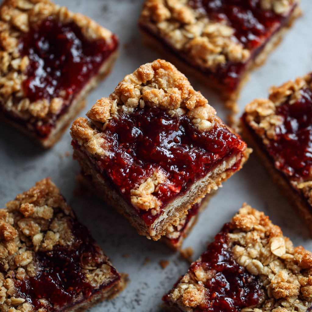 Raspberry Jam Oat Bars - Coolinarco.com